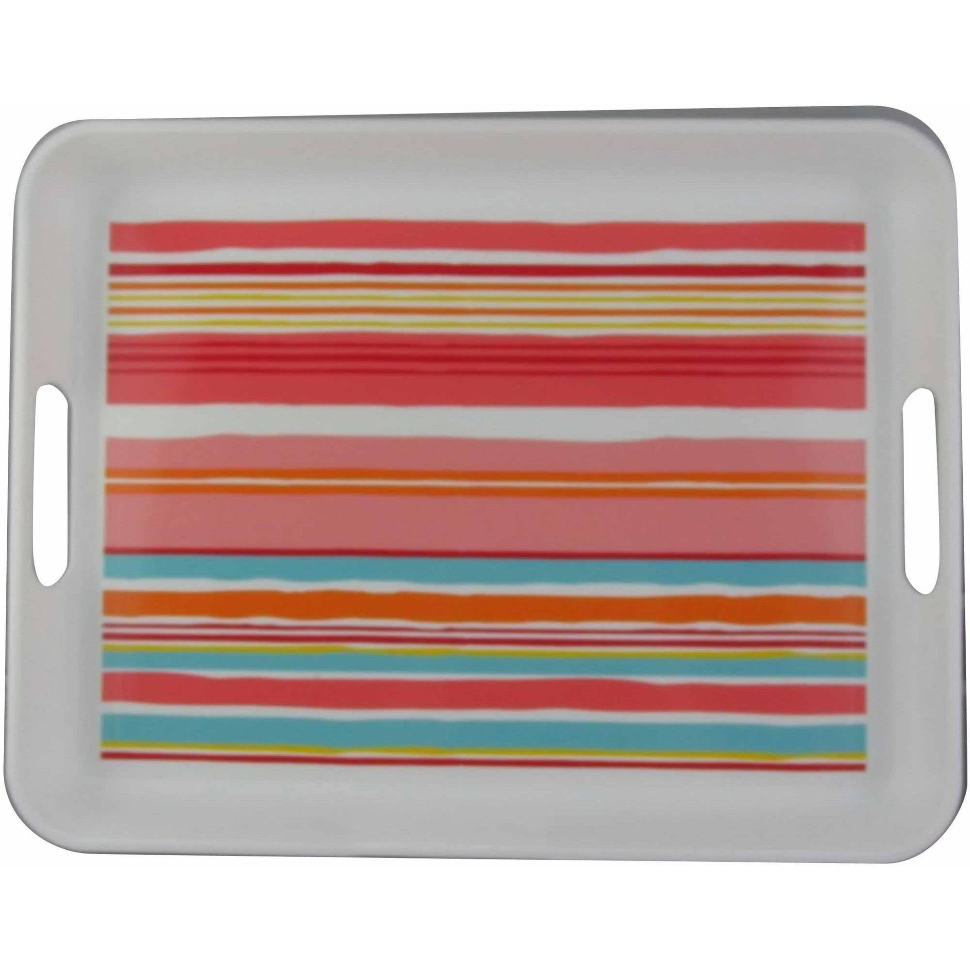 Mainstays Summer Entertaining Stripe Serve Tray - Walmart Business Supplies