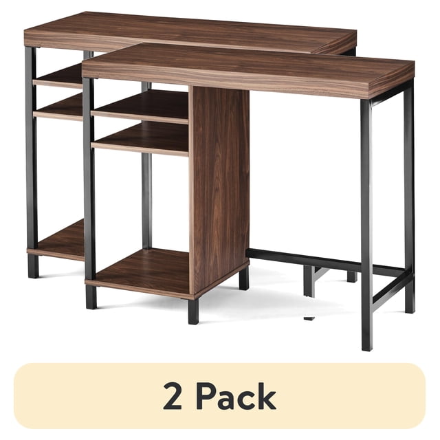 (2 pack) Mainstays Sumpter Park Cube Storage Desk, Canyon Walnut ...
