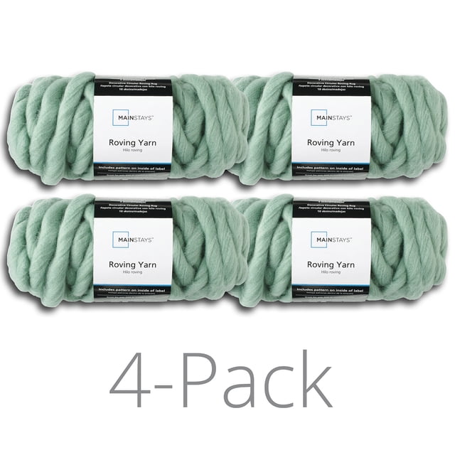 Mainstays Super Bulky Acrylic Green Yarn, 26 yd (4 Pack) - Walmart.com