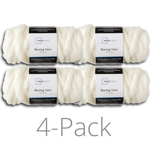 Mainstays Super Bulky Acrylic Ivory Yarn, 26 yd (4 Pack) - Walmart.com