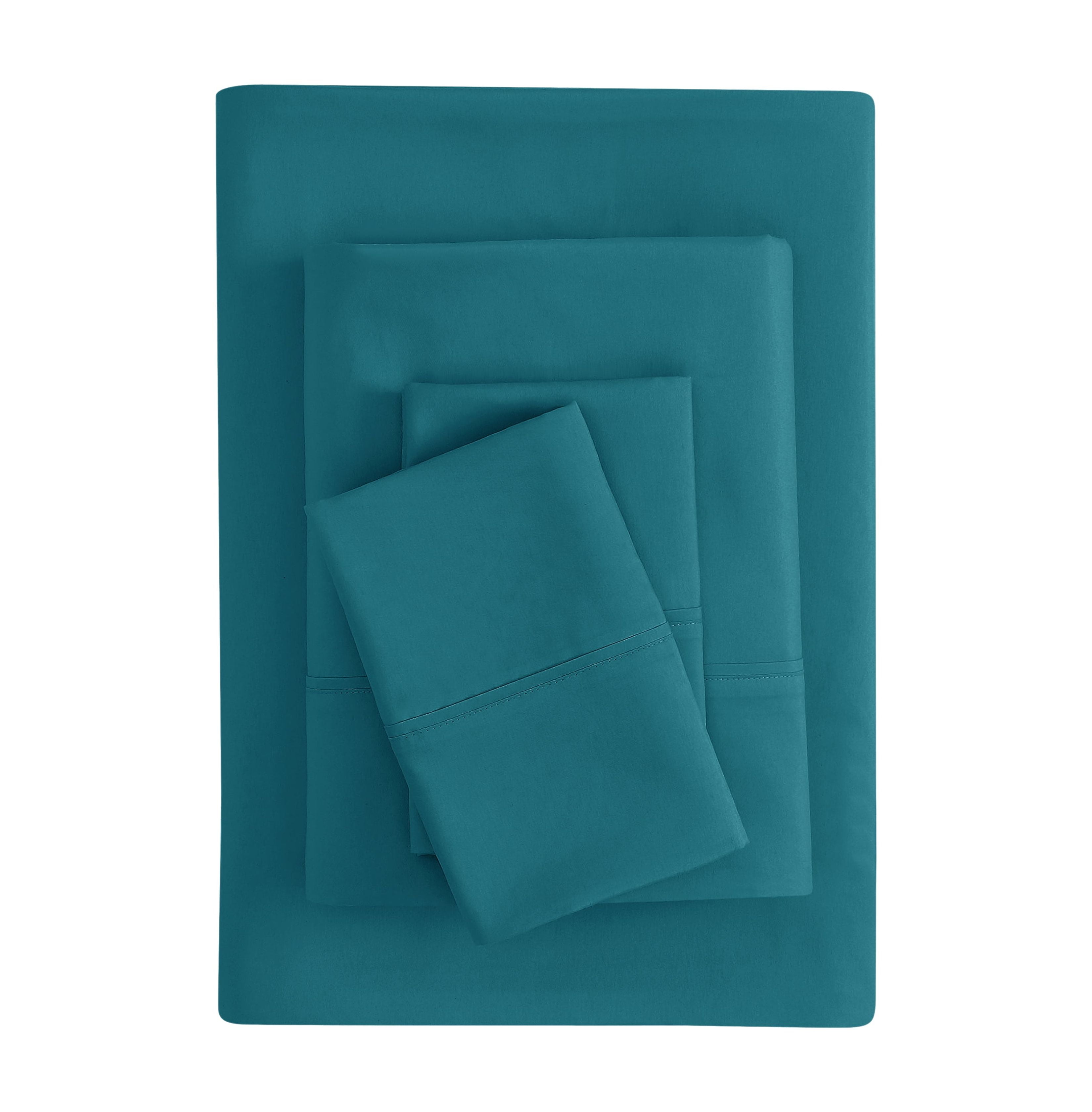 Mainstays Microfiber Queen Bed Sheet Set Dark Teal 4 Piece with Deep ...
