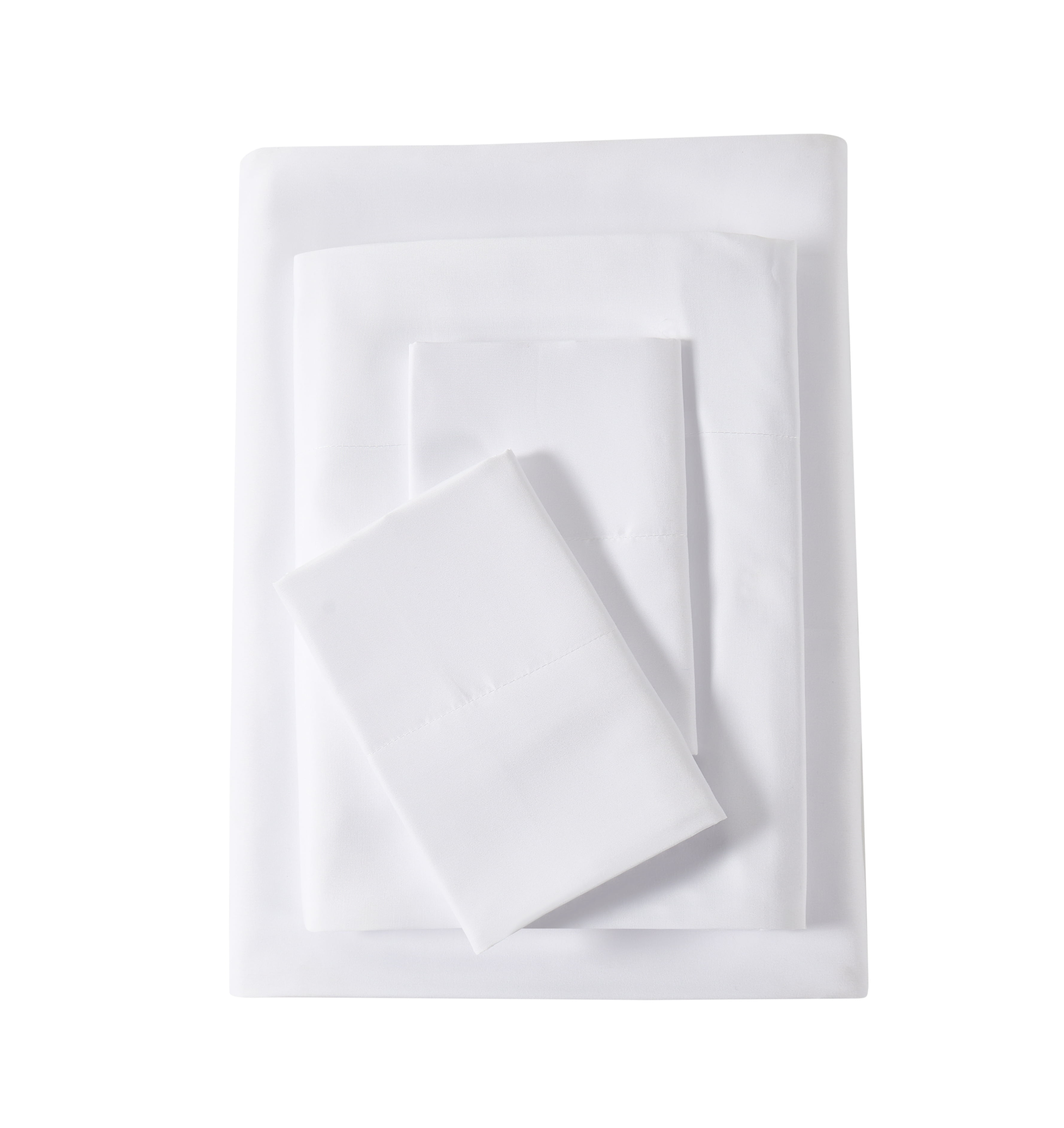 Mainstays Super Soft Microfiber Bed Sheet Set Full Arctic White 4 Piece ...