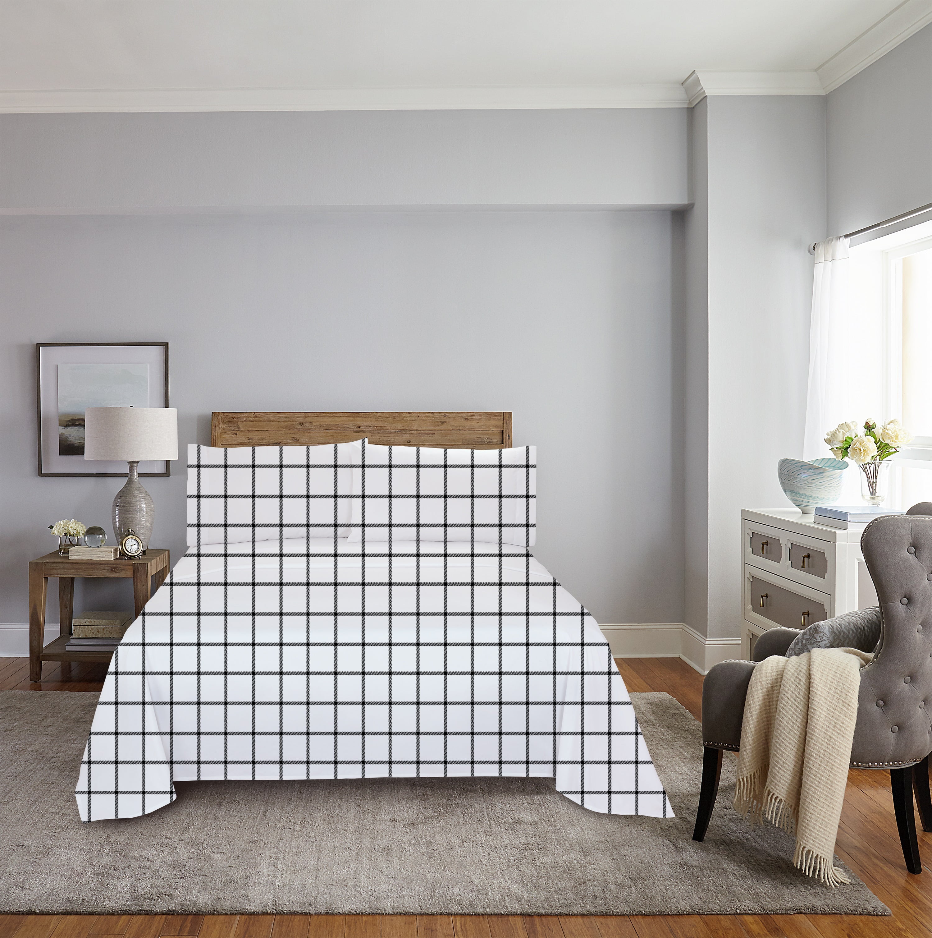 Mainstays Super Soft Brushed Microfiber Bed Sheet Set, Full, White ...