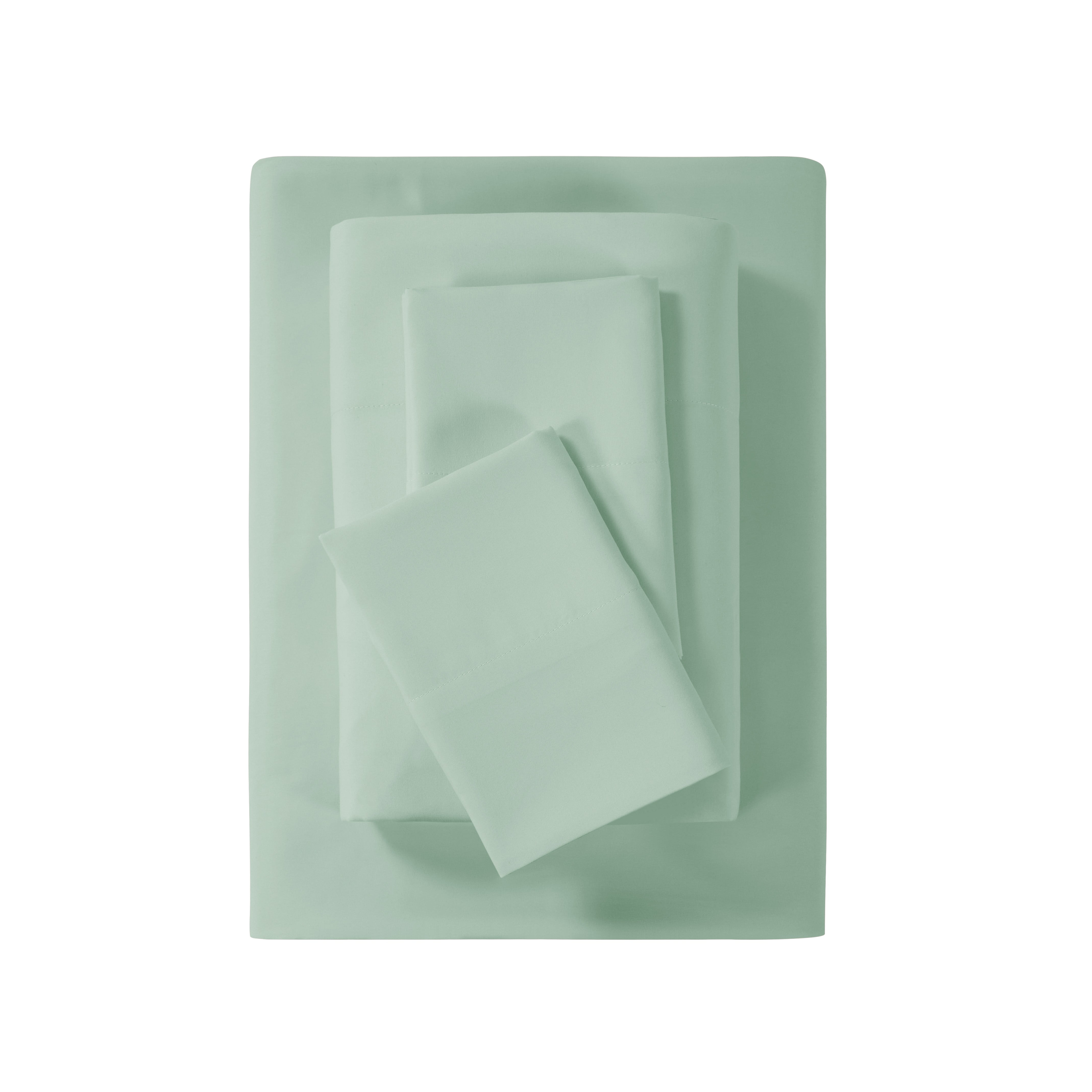 Mainstays Super Soft Brushed Microfiber Bed Sheet Set, Queen, Soft Sea ...