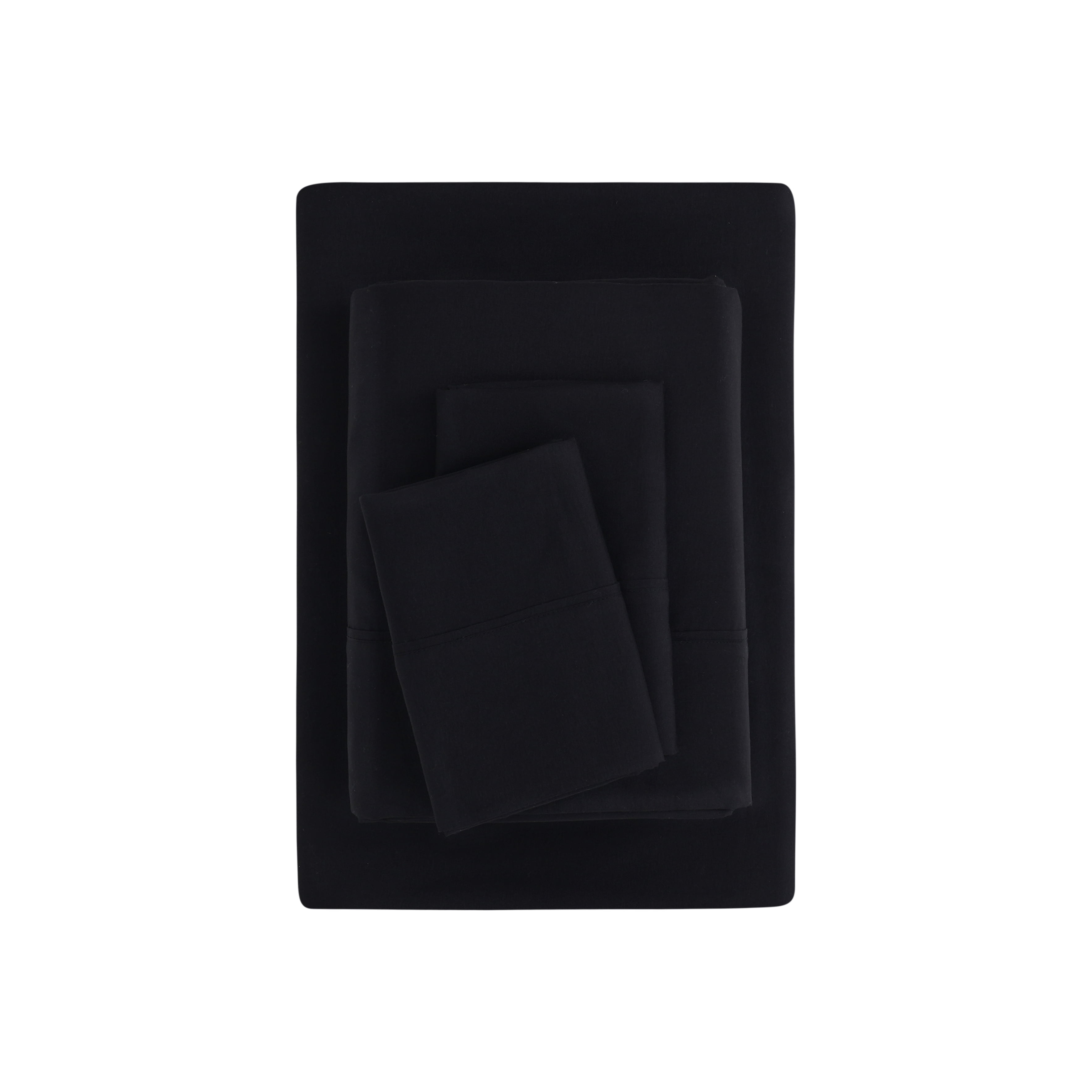 Mainstays Super Soft Brushed Microfiber Bed Sheet Set, Rich Black, King ...