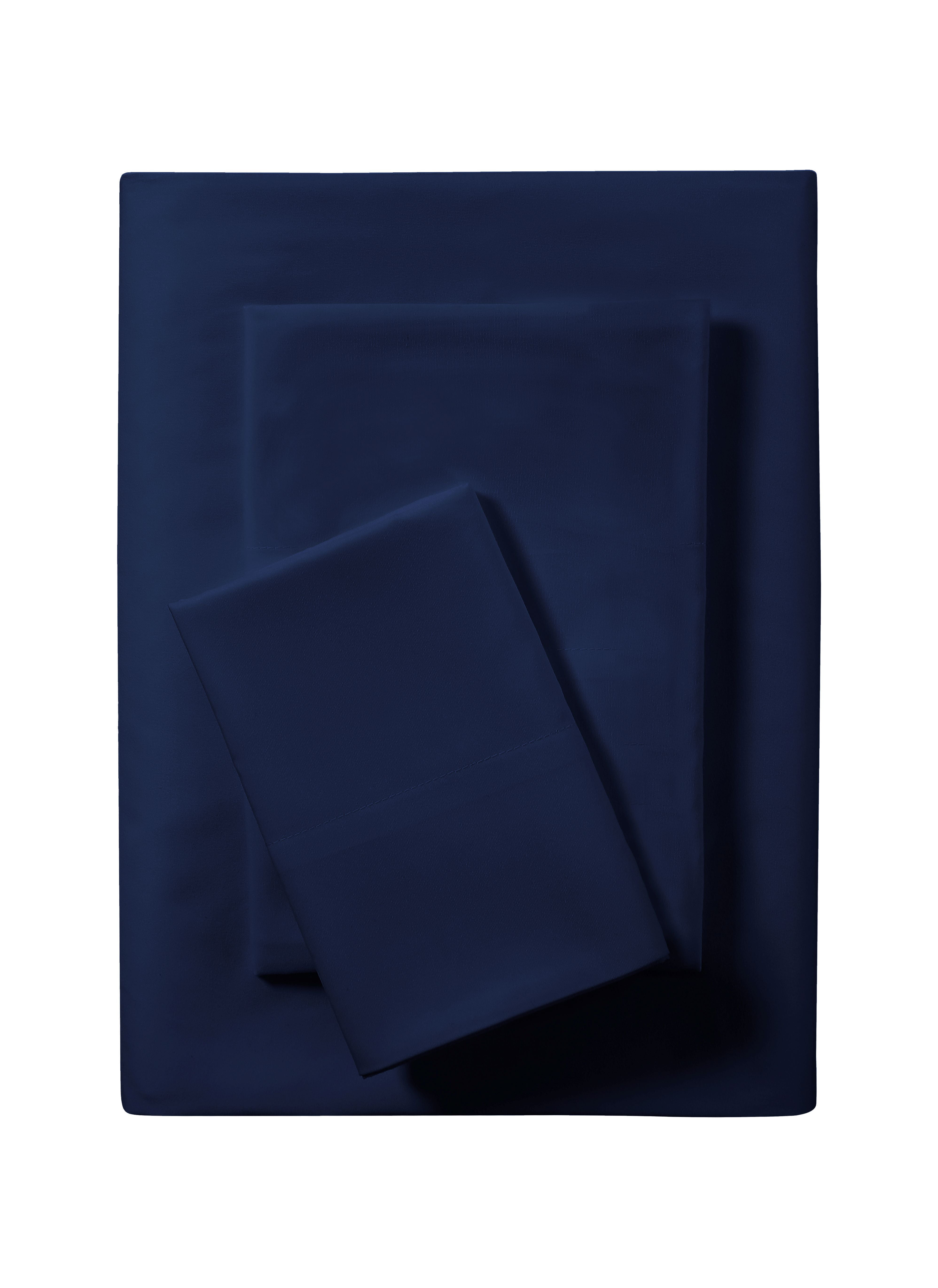 Mainstays Super Soft Brushed Microfiber Bed Sheet Set, Twin-XL, Navy, 3 ...