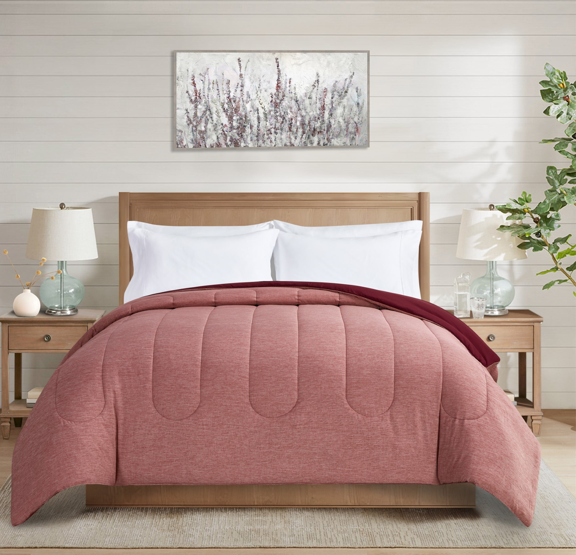 Mainstays Super Soft Microfiber Reversible Comforter, Full/Queen ...