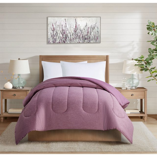 Mainstays Super Soft Microfiber Reversible Comforter, Twin-XL, Lilac ...