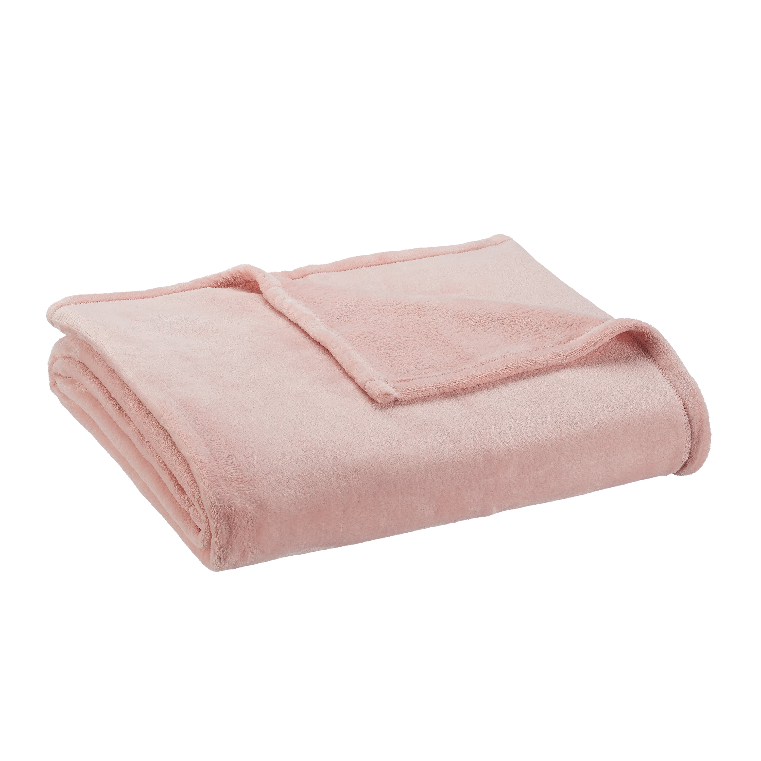 Mainstays Super Soft Plush Throw Blanket, Blush, Multiple Sizes ...