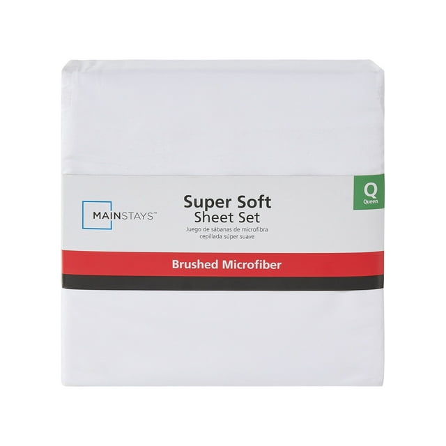 Mainstays Super Soft Brushed Microfiber Bed Sheet Set King Arctic