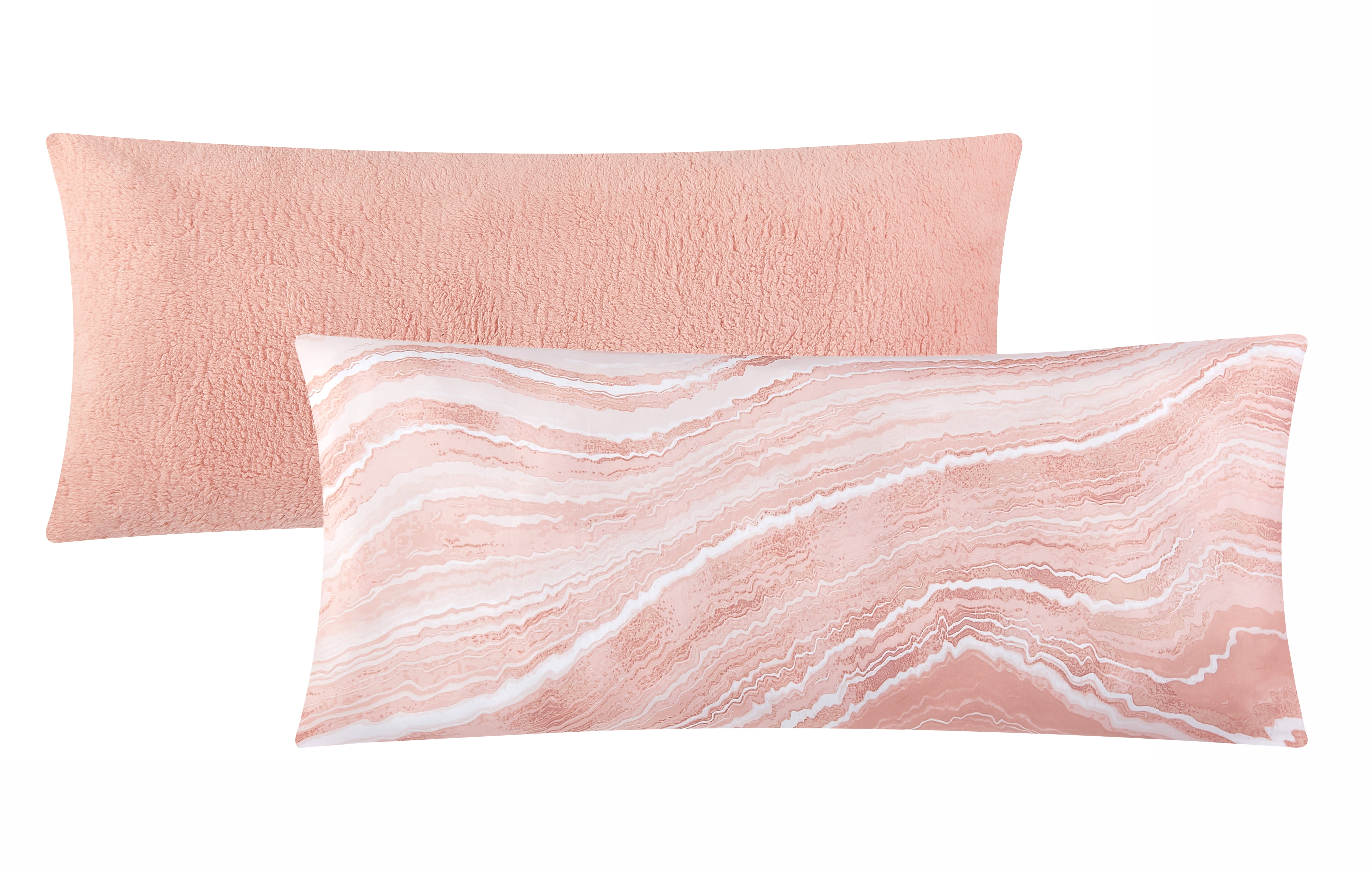 Mainstays Super Soft Sherpa Reverse to Polyester Body Pillow, Marble ...