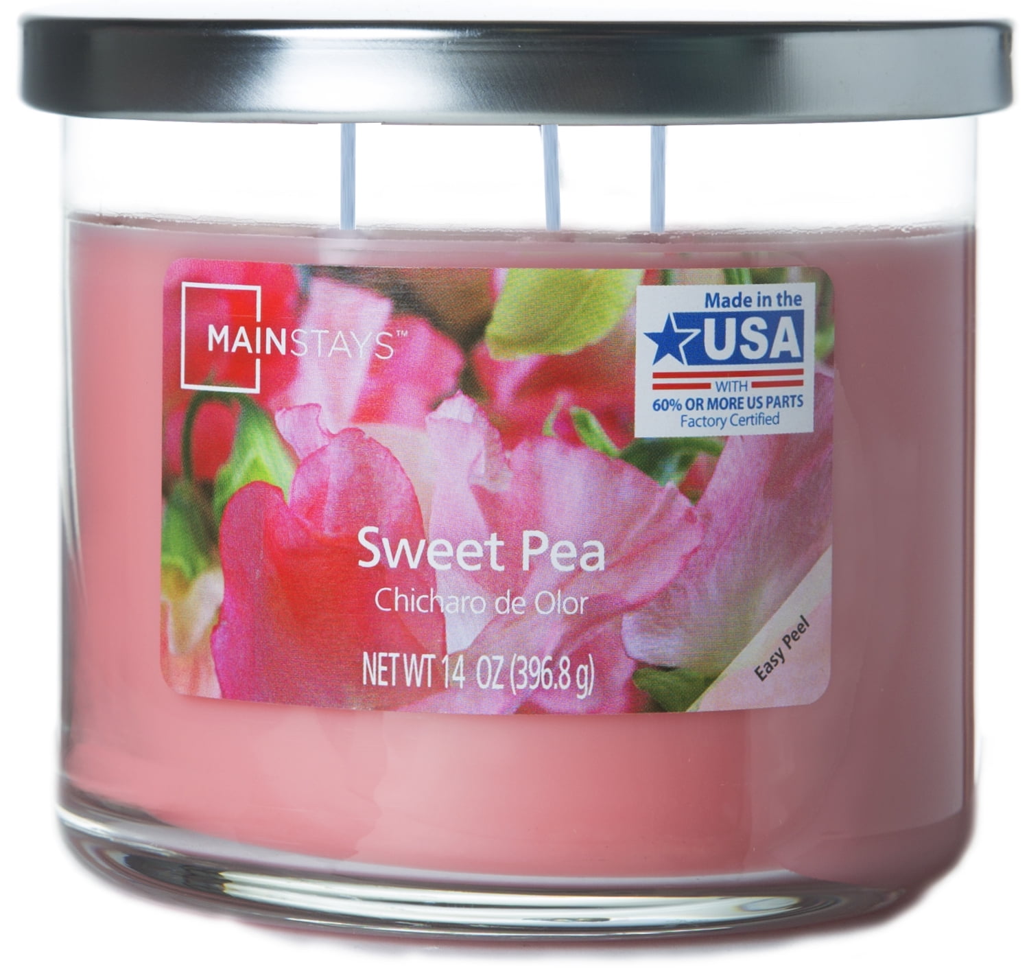 Mainstays Sweet Pea Chrome Lid Jar 14oz - Walmart.com