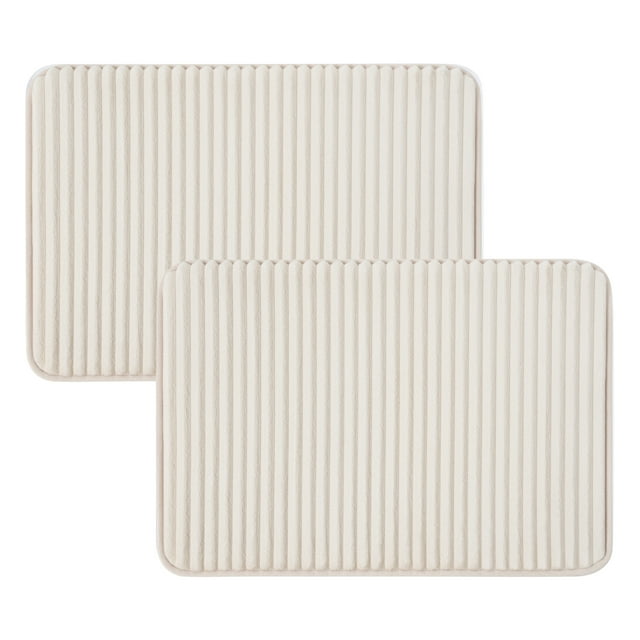 Mainstays Tan 2-Piece Cushioned Foam Bath Rug Set 17x24 Absorbent Plush ...