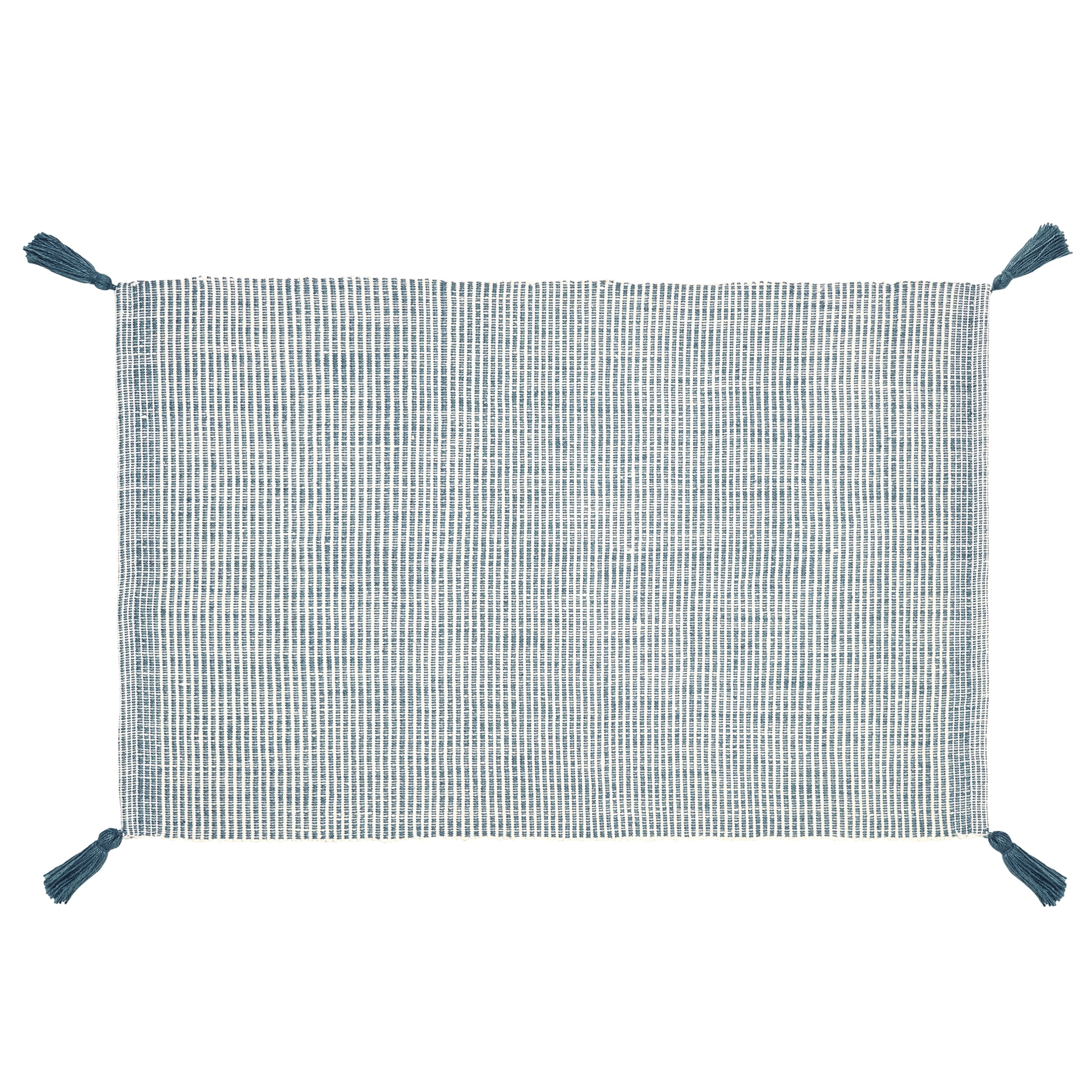 Mainstays Tassel Two-Tone Blue Polyester Rug - 24 x 36 - Walmart.com
