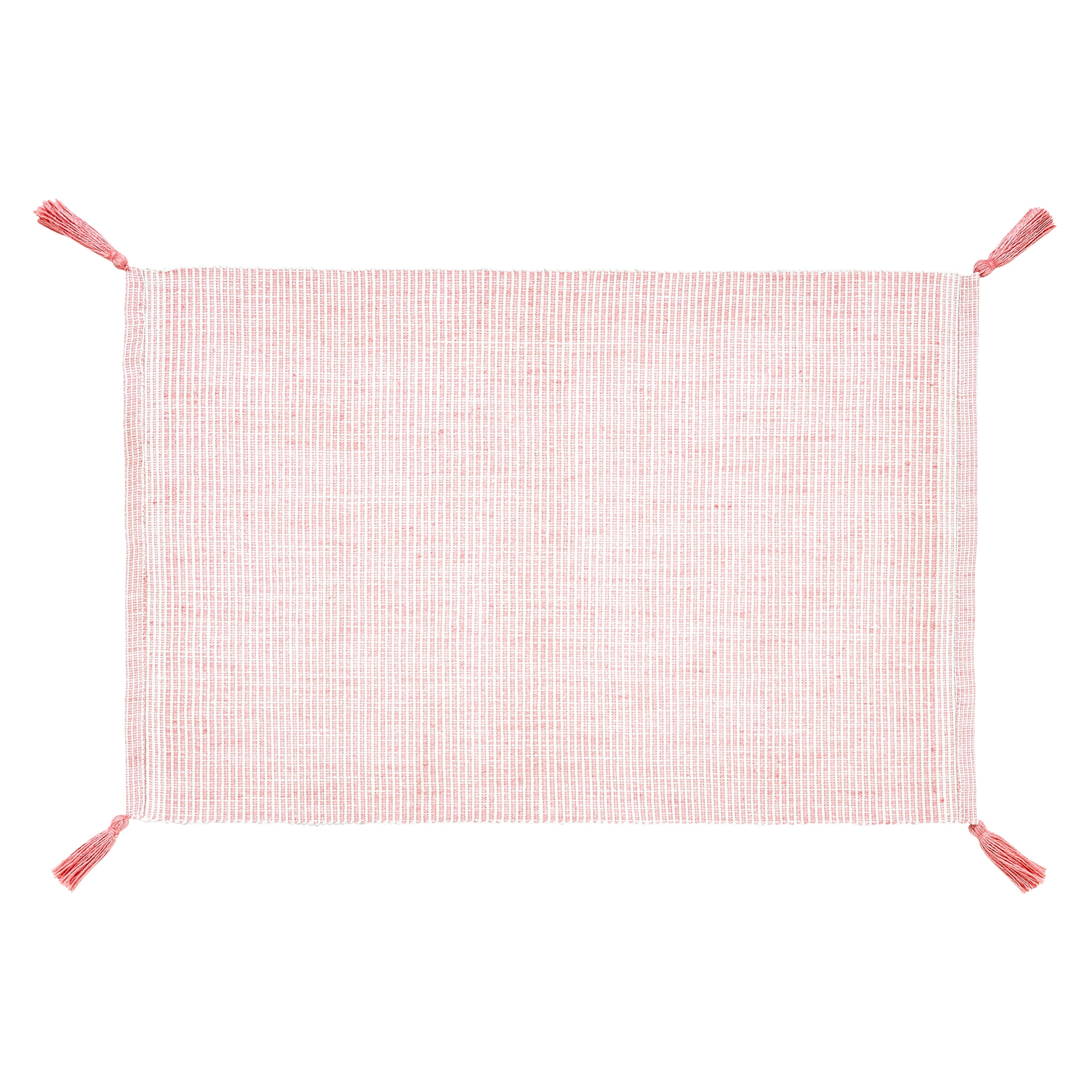 Mainstays Tassel Two-Tone Pink Polyester Indoor/Outdoor Layering Rug ...