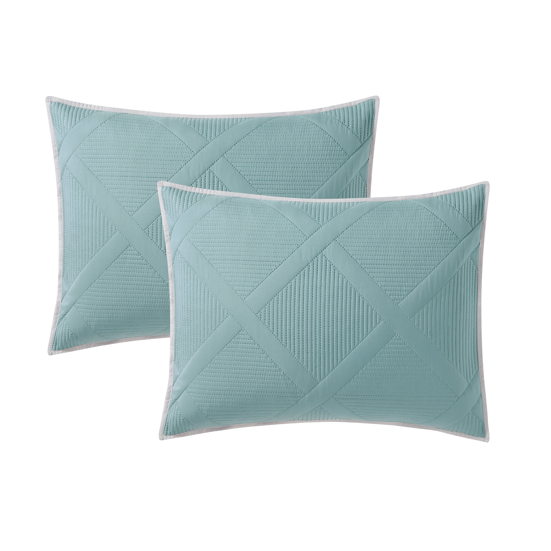 Mainstays Teal Diamond 2Pk Standard Shams - Walmart.com