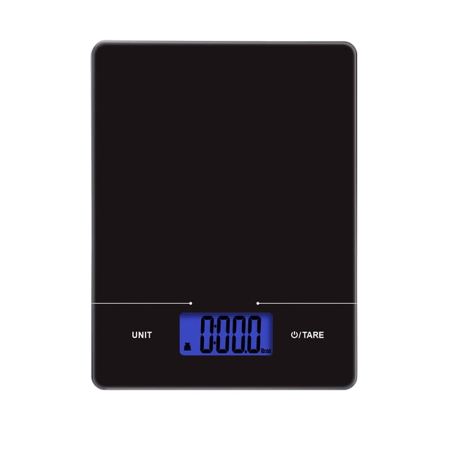Mainstays Tempered Glass Slimline Digital Scale with Blue Backlit ...