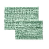 Mainstays Textured Chenille High-Low Noodle Bath Rug Set, Green ...