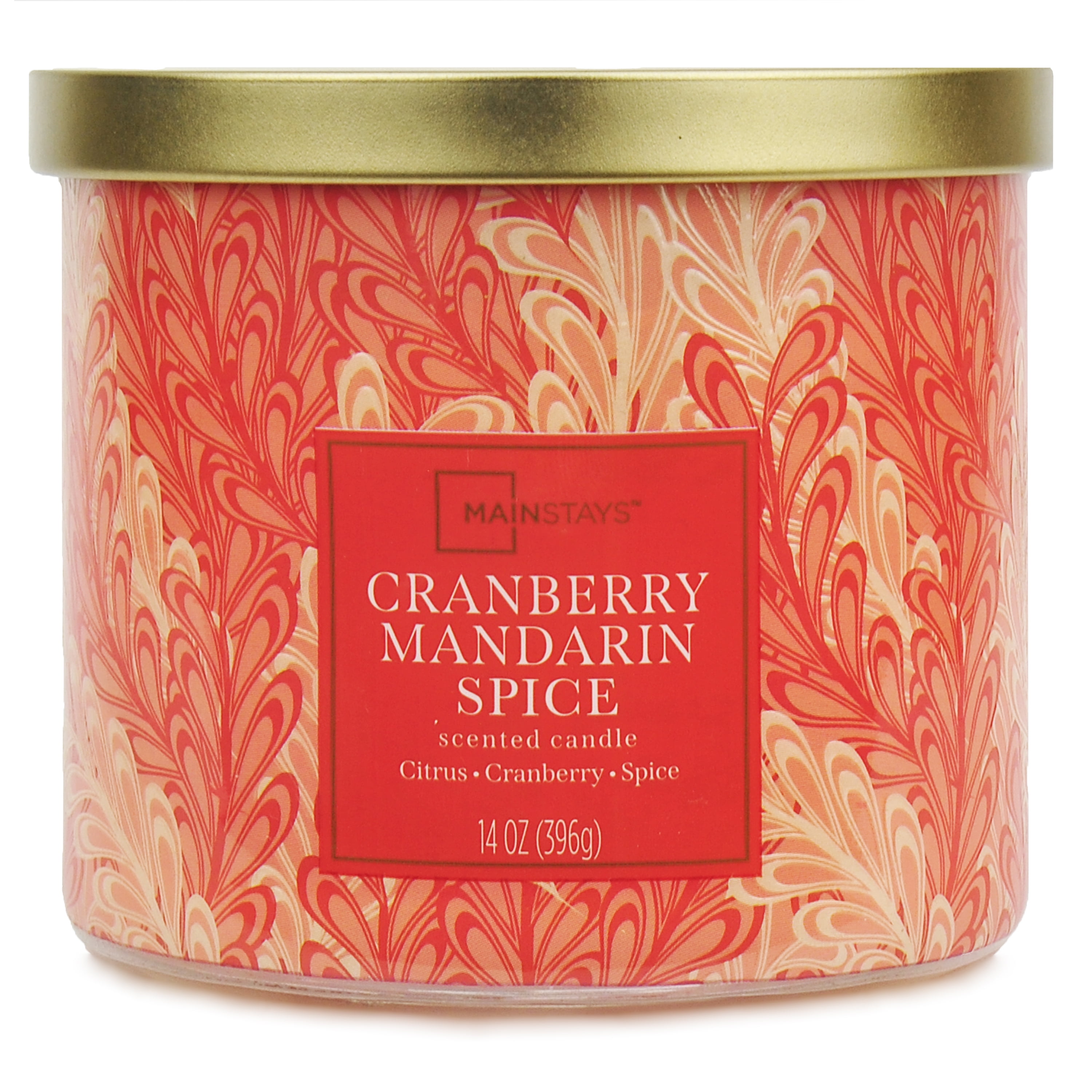Mainstays Textured Wrap 3 Wick Cranberry Mandarin Spice Candle, 14 Ounce - Walmart.com