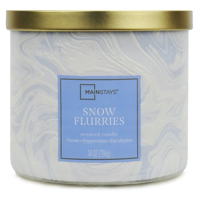 Mainstays Textured Wrap 3 Wick Snow Flurries Candle, 14 Ounce - Walmart.com