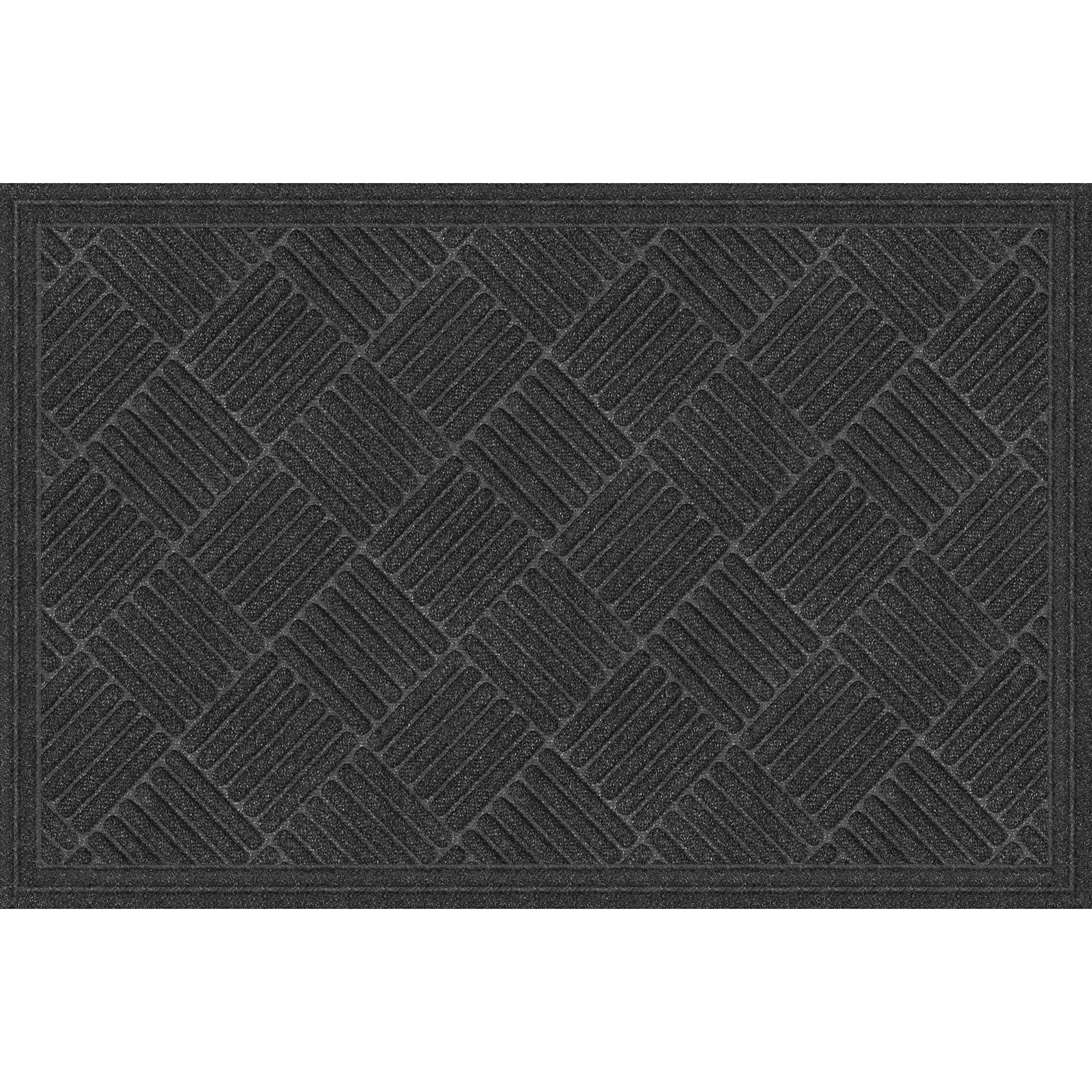 Mainstays Textures Crosshatch Polyester and Rubber Backed Doormat, 2' x ...