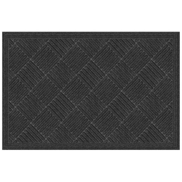 Mainstays Textures Crosshatch Polyester and Rubber Backed Doormat, 2' x ...