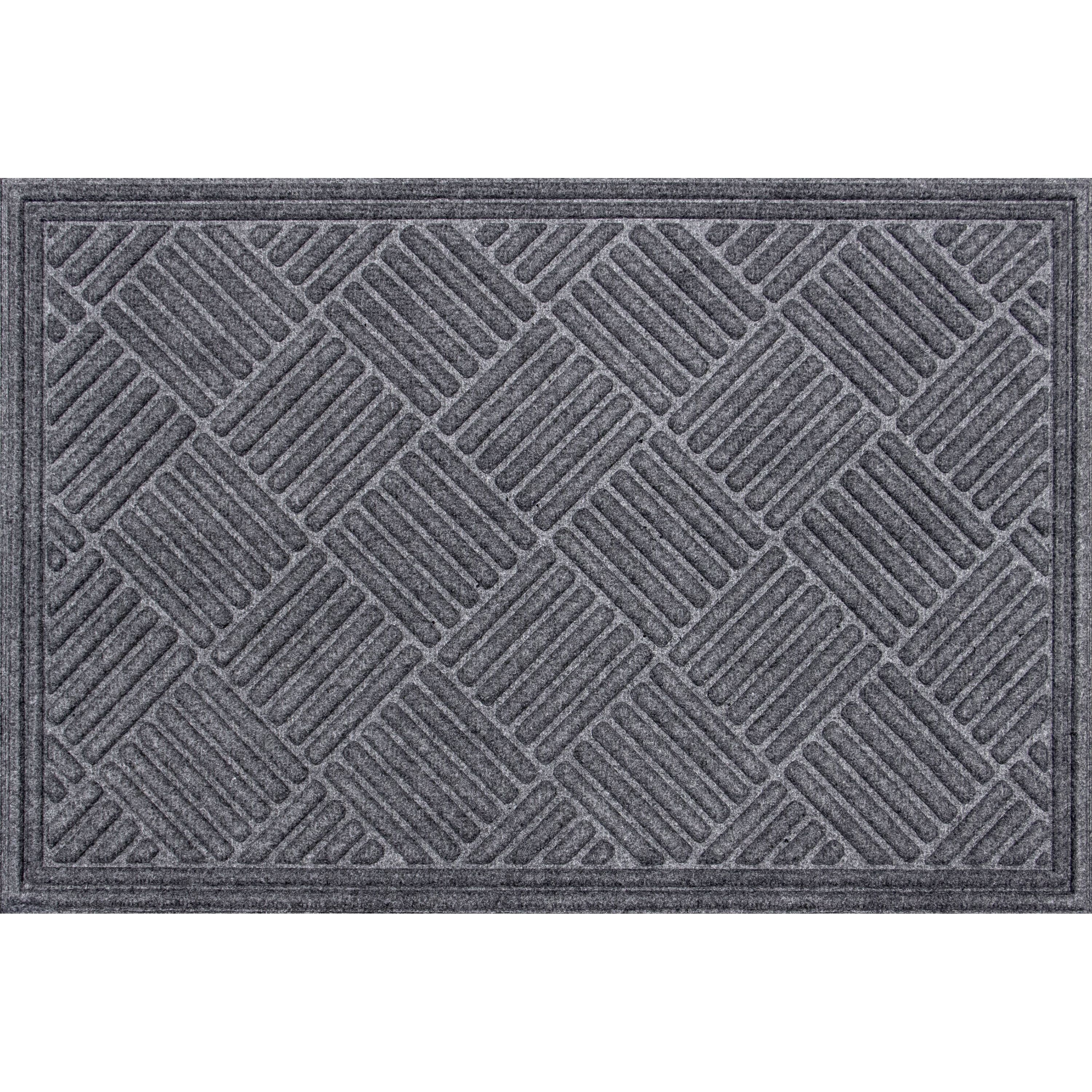 Mainstays Doormat 2' x 3' Smoke Crosshatch Polyester Rubber Backed ...