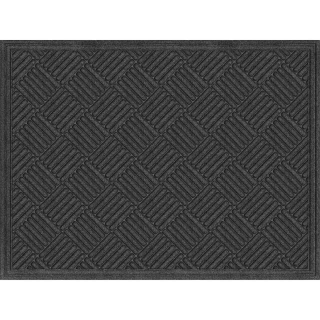 Mainstays Textures Crosshatch Polyester and Rubber Backed Doormat, 3' x ...