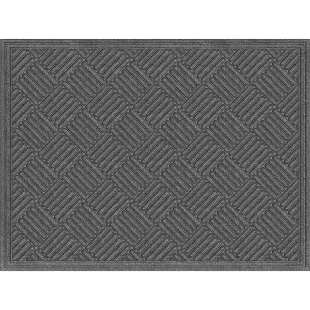 Mainstays Textures Crosshatch Polyester and Rubber Backed Doormat, 3' x ...