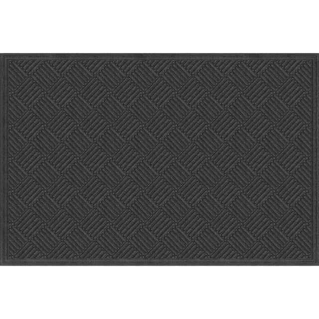 Mainstays Textures Crosshatch Polyester and Rubber Backed Doormat, 4' x ...