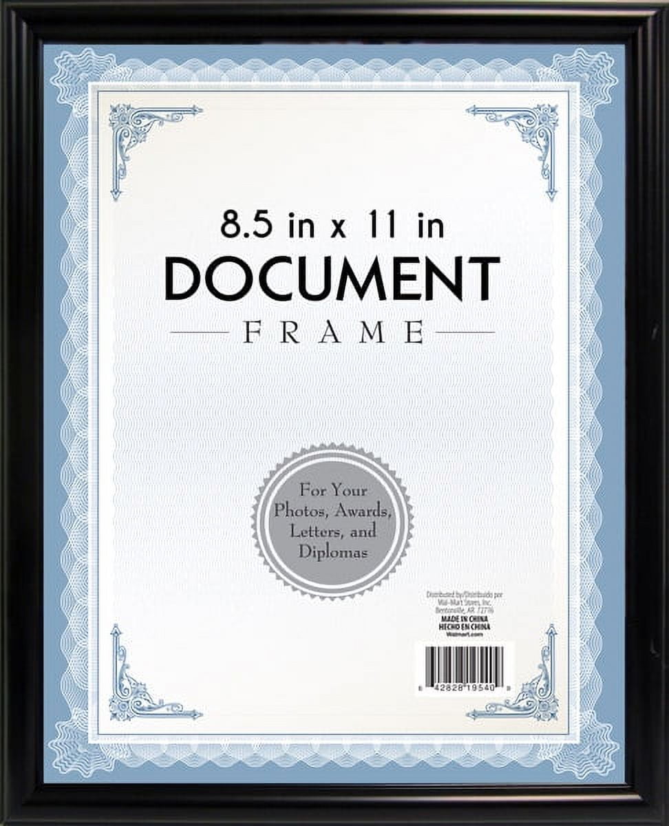 Mainstays Thin Rounded 8.5x11 Black Document Picture Frame - Walmart.com