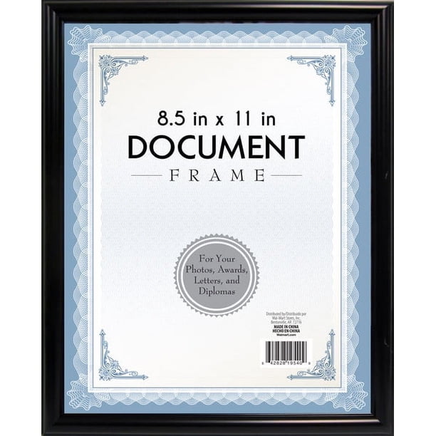 Mainstays Thin Rounded 8.5x11 Black Document Picture Frame - Walmart ...