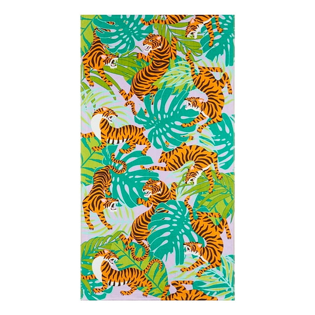 Mainstays Tigers Pattern Beach Towel, 34"x64" - Walmart.com