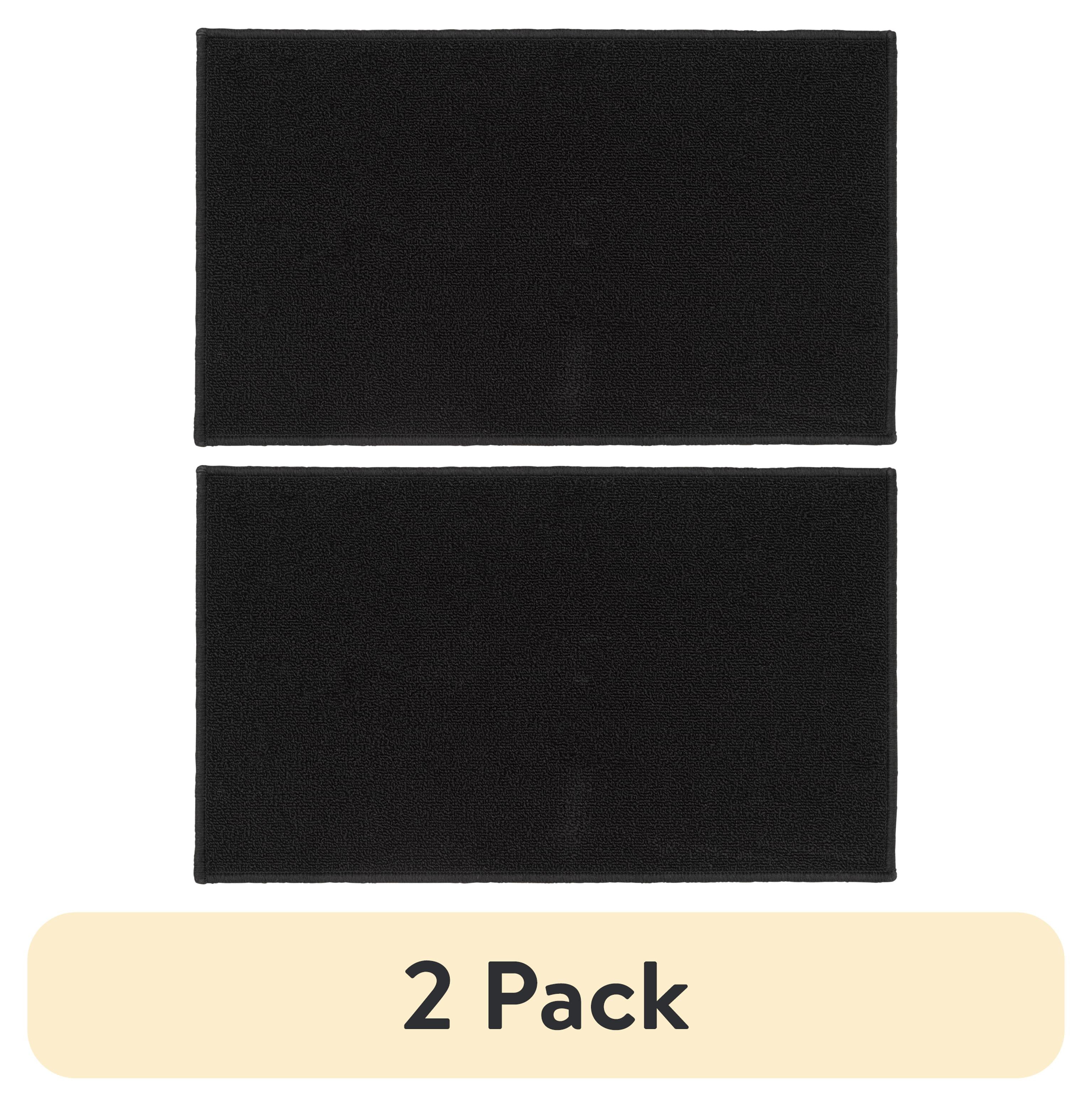 (2 pack) Mainstays Titan Solid Black Durable Indoor Utility Accent Rug ...