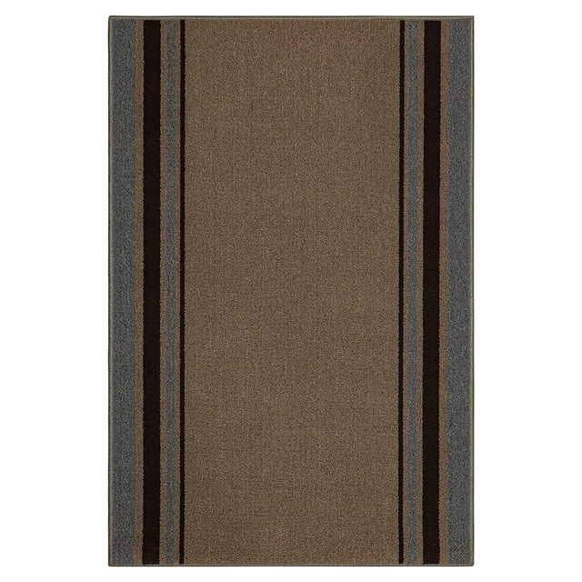 Mainstays Titan Striped Indoor Polypropylene Area Rug, Pecan and Grey ...