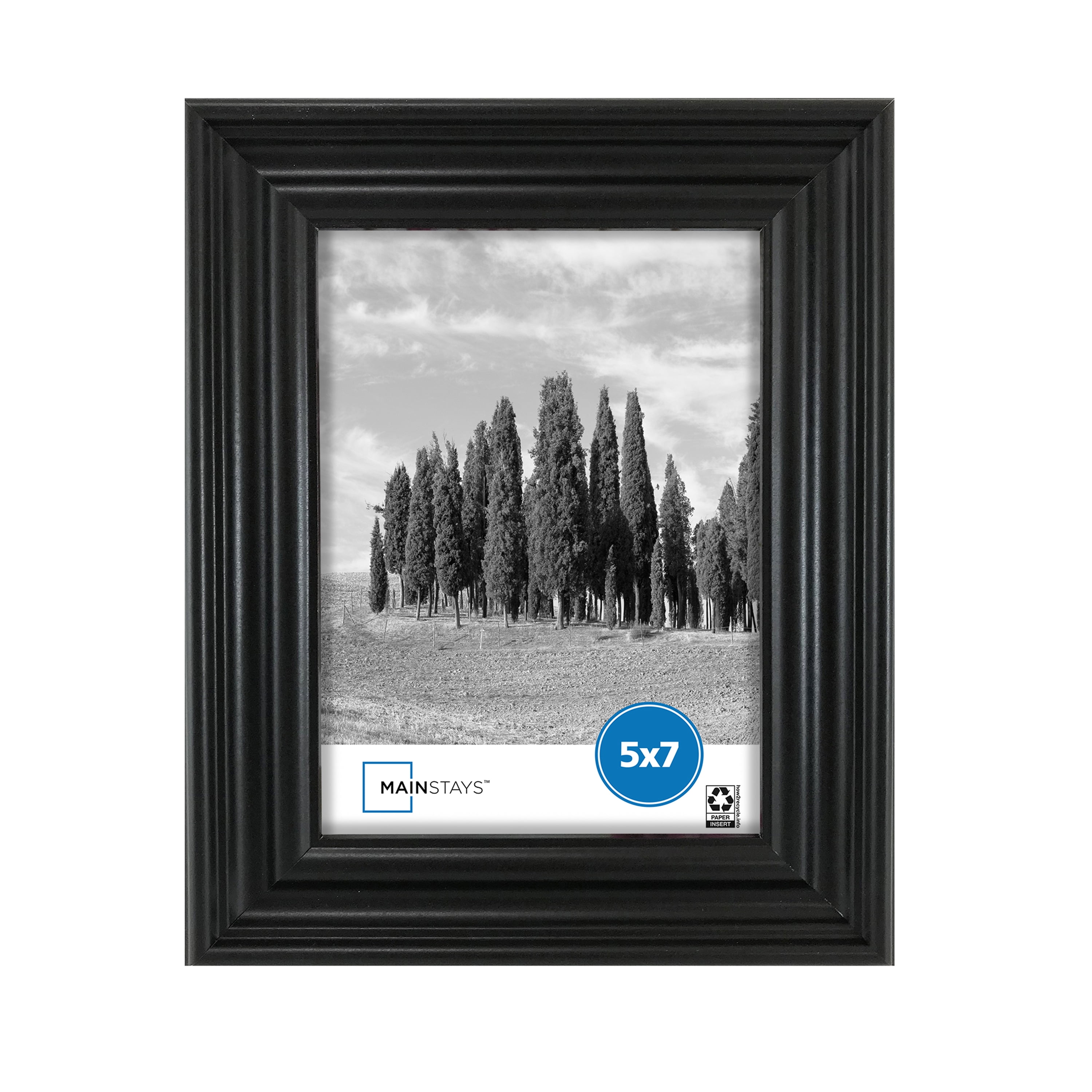 Mainstays 5x7 Black Photo Frame with Glass Easel and Wall Hangers ...