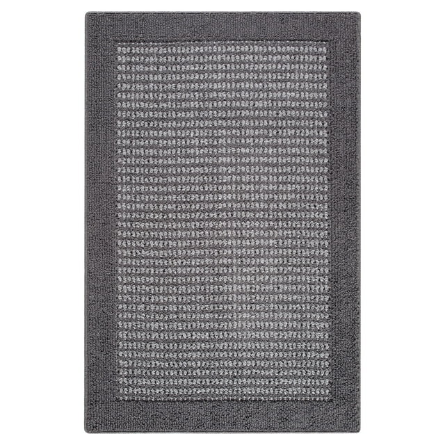 Mainstays Traditional Faux Sisal Olefin Gray Border Indoor Living Room ...