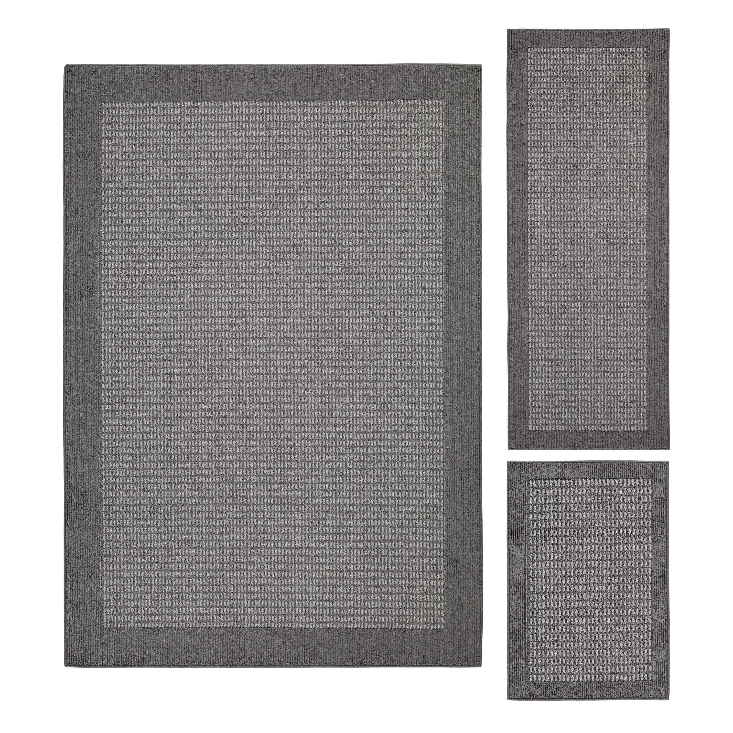 Mainstays Traditional Faux Sisal Gray Border Rug - Walmart.com
