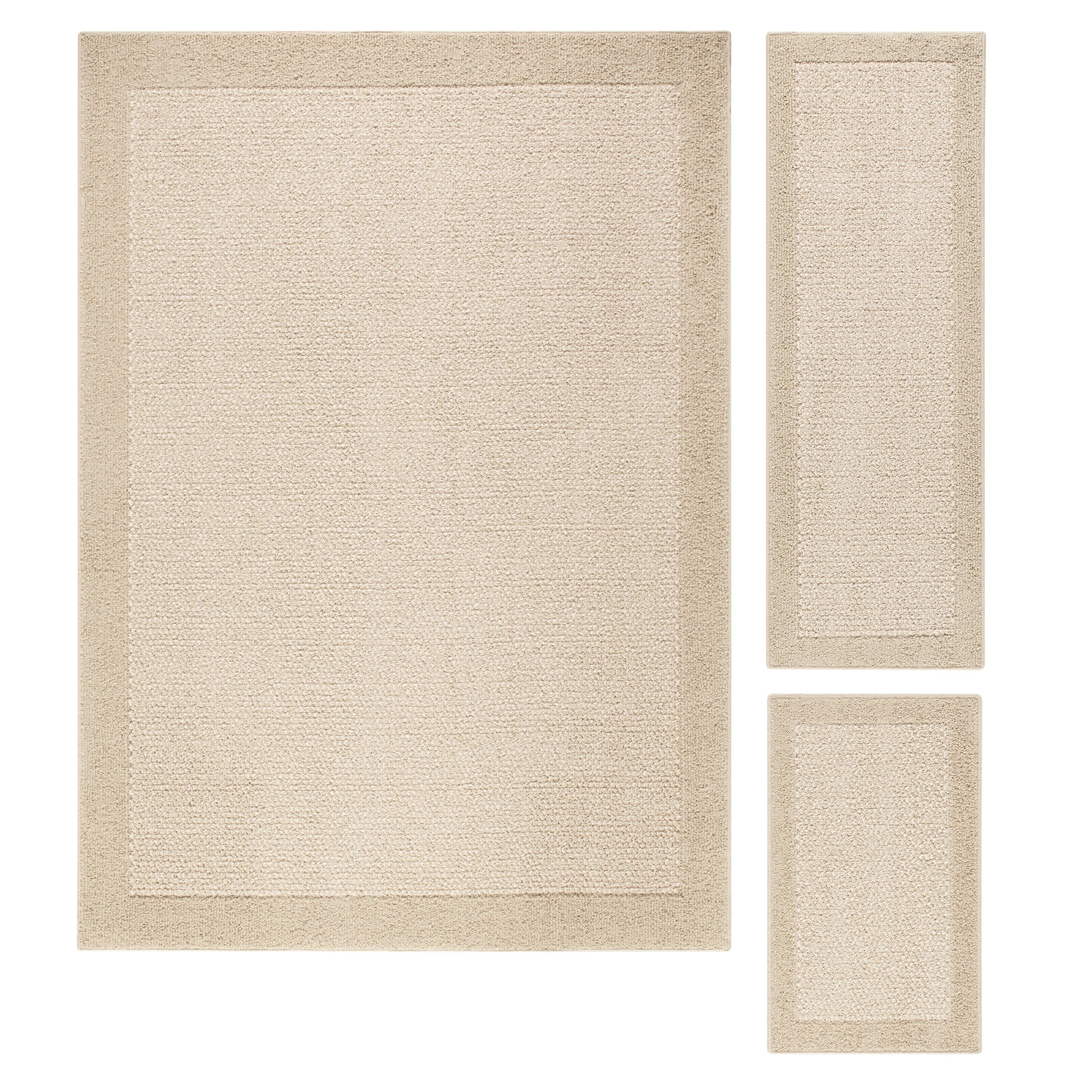 Mainstays Traditional Faux Sisal Beige Border Area Rug Set - Walmart.com