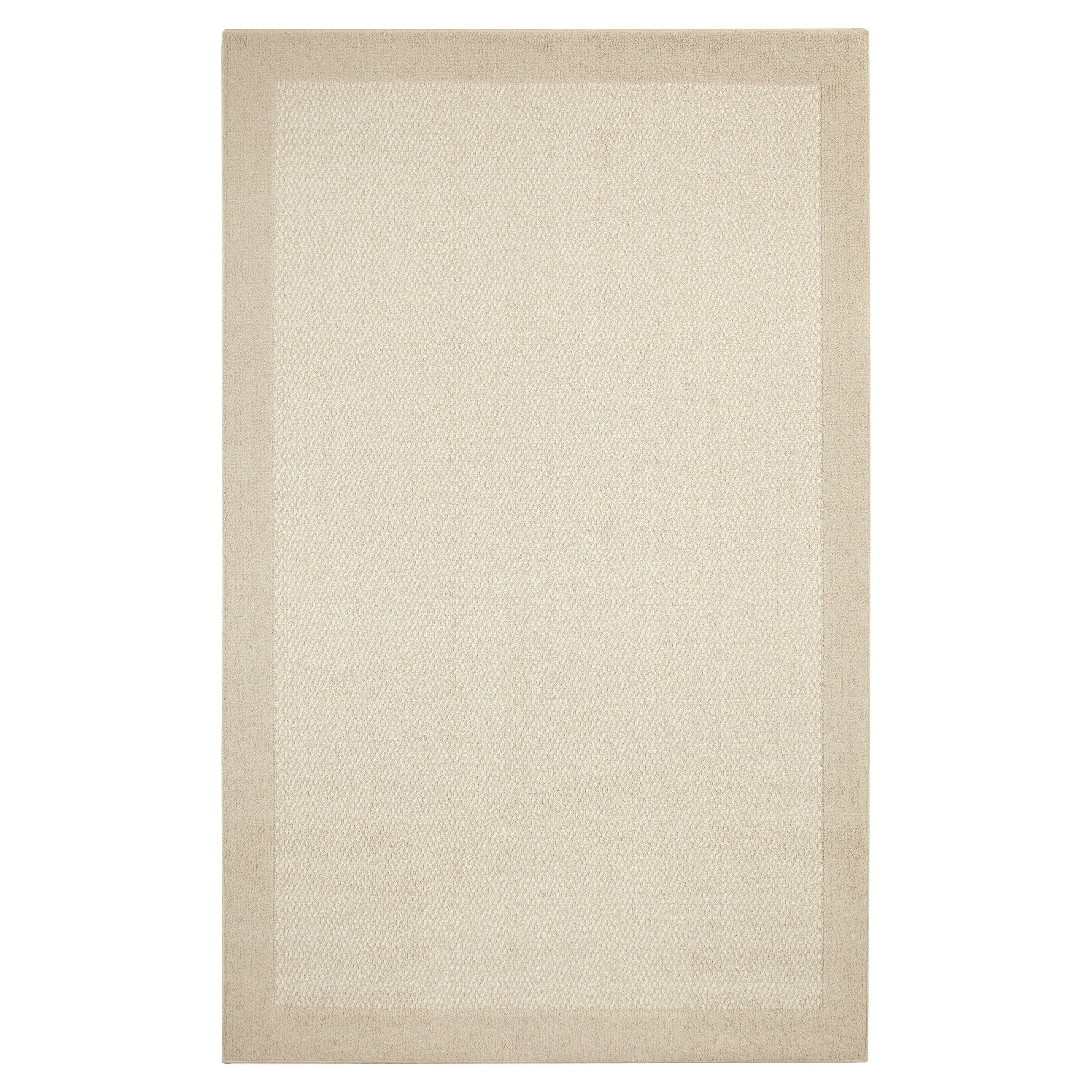 Mainstays Traditional Faux Sisal Olefin Beige Border Indoor Entryway ...