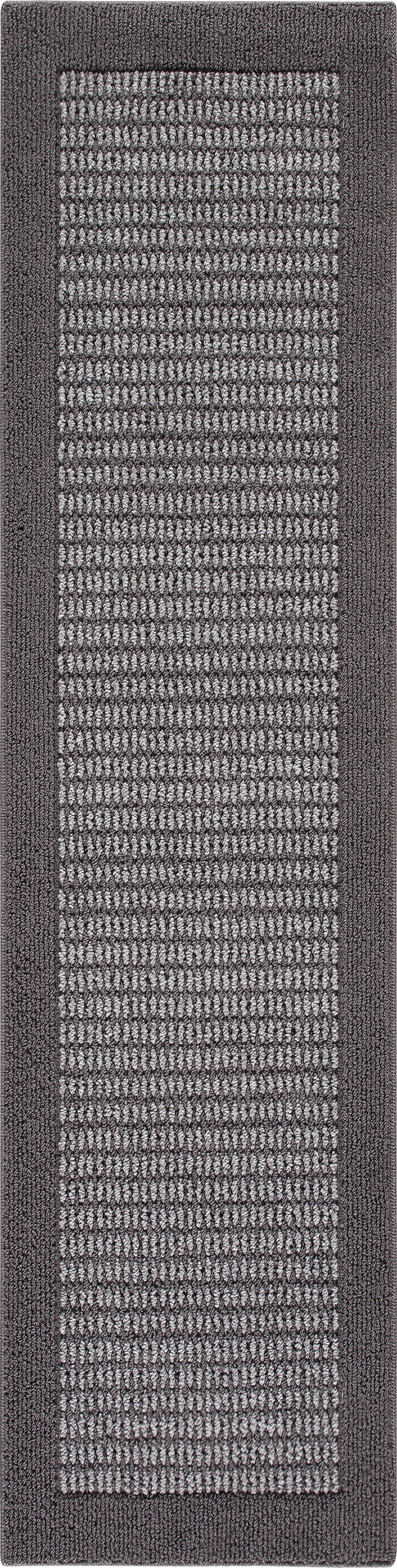 Mainstays Traditional Faux Sisal Olefin Gray Border Indoor Hallway ...