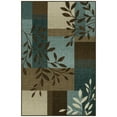 Mainstays Traditional Leaf Block Blue Brown Print Indoor Accent Rug, 2 ...