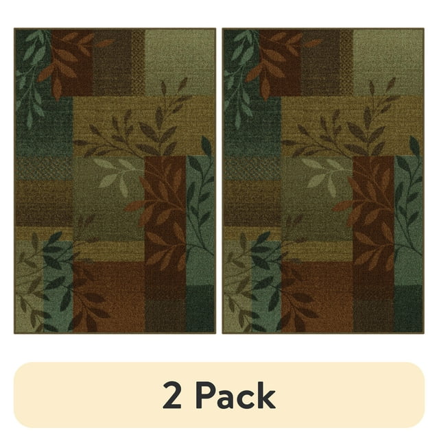 (2 pack) Mainstays Traditional Leaf Block Multicolor Print Indoor ...