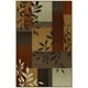 Mainstays Traditional Leaf Block Rust Brown Print Indoor Accent Rug, 2 ...