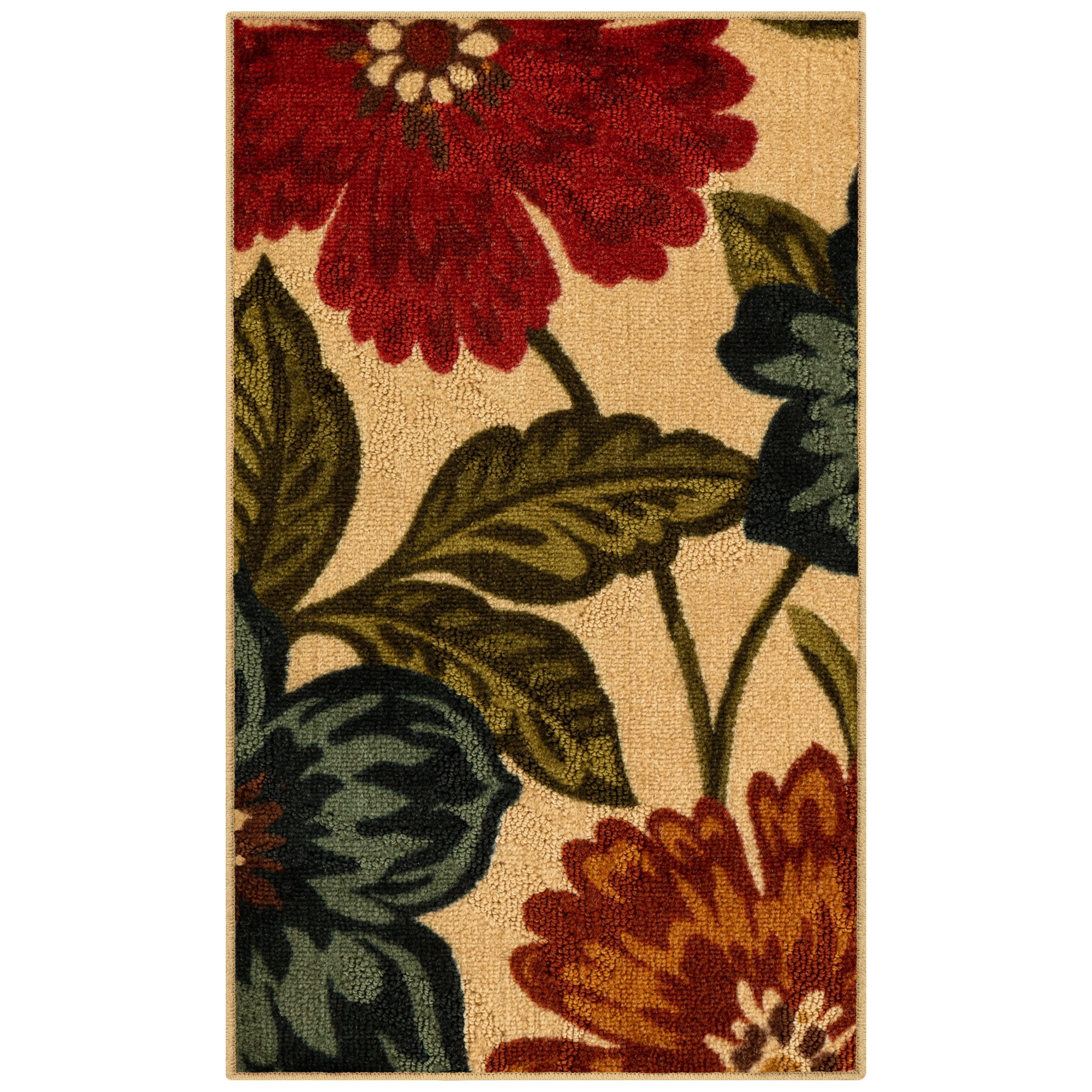 Mainstays Traditional Multicolor Floral Print Indoor Accent Rug, 1'8"x2 ...