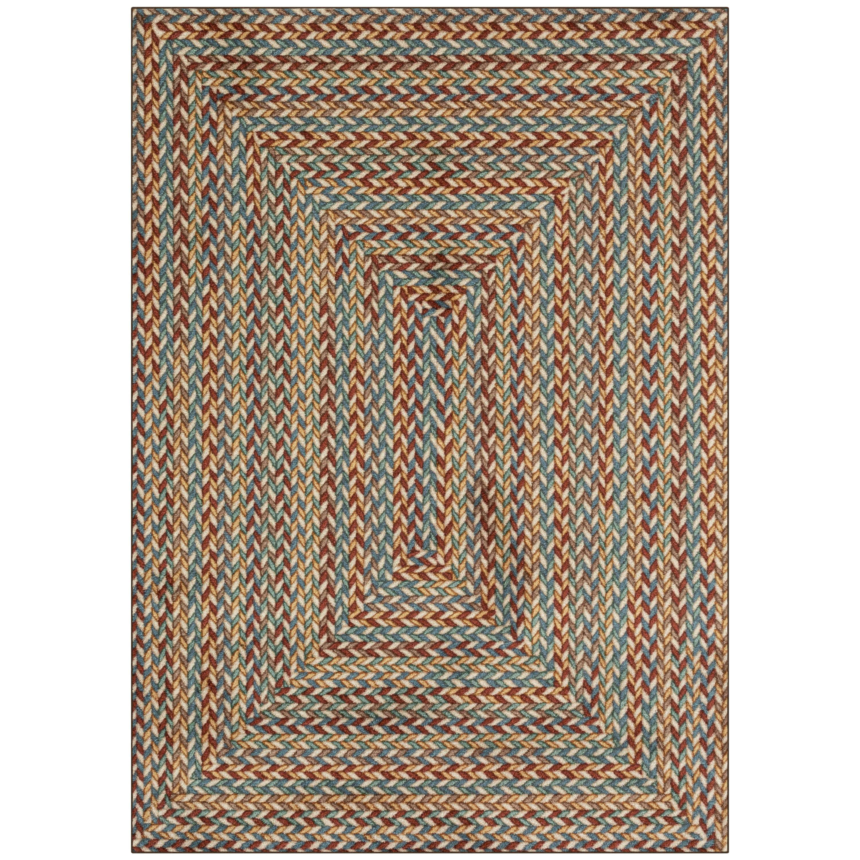 Mainstays Traditional Multicolor Print Braid Indoor Area Rug 7'x10 ...
