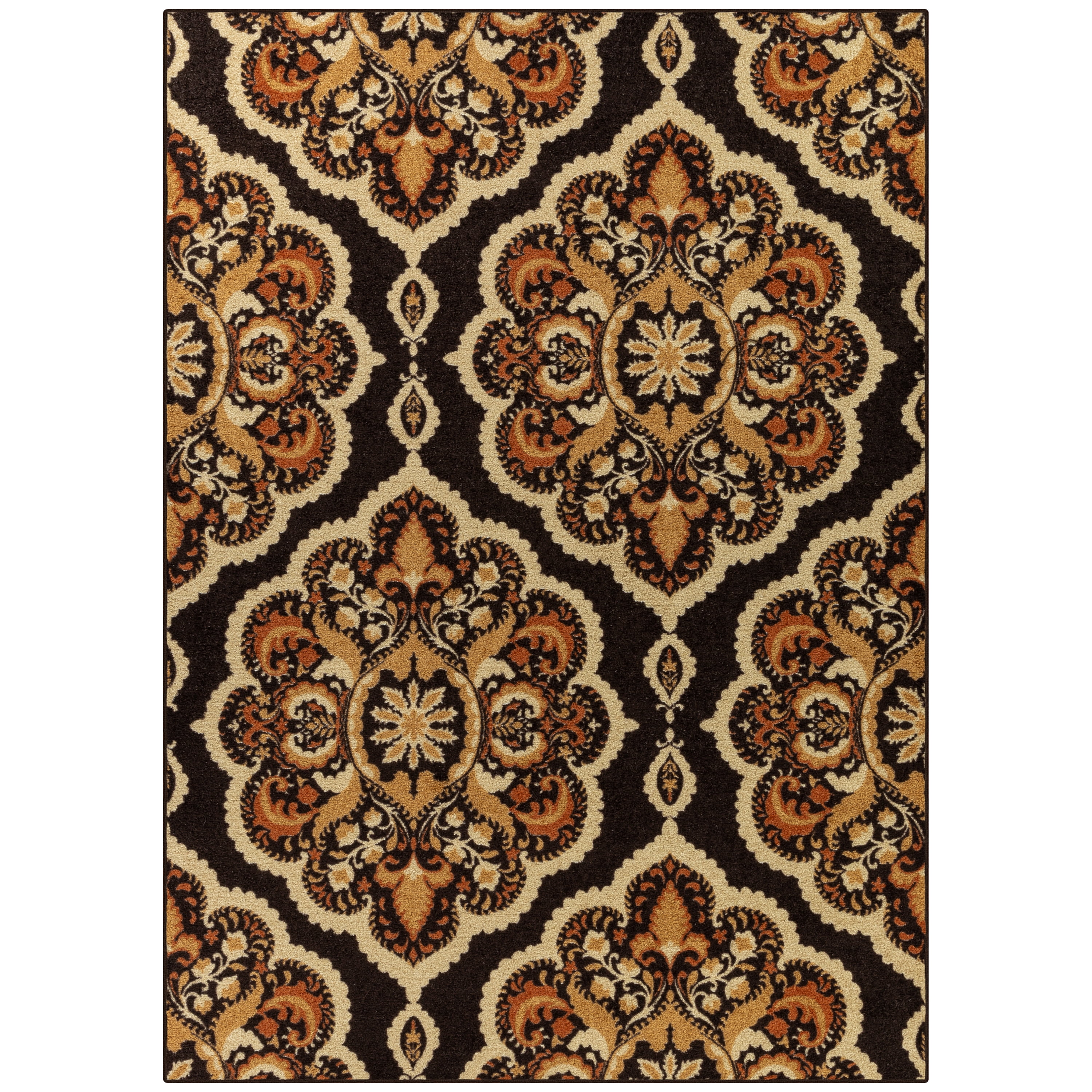 Mainstays Traditional Roxanne Medallion Rust Orange Area Rug, 5x7 ...