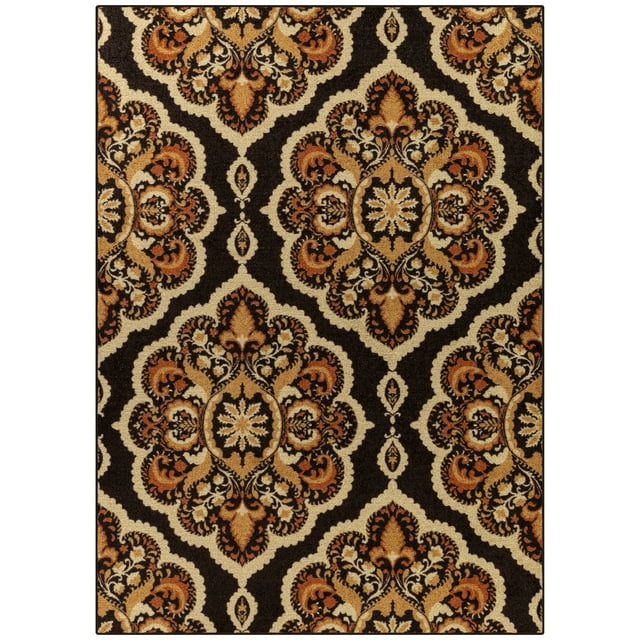 Mainstays Traditional Roxanne Medallion Rust Orange Area Rug, 5x7 ...