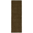 Mainstays Traditional Solid Brown Suede Shag Indoor Hallway Runner Rug ...