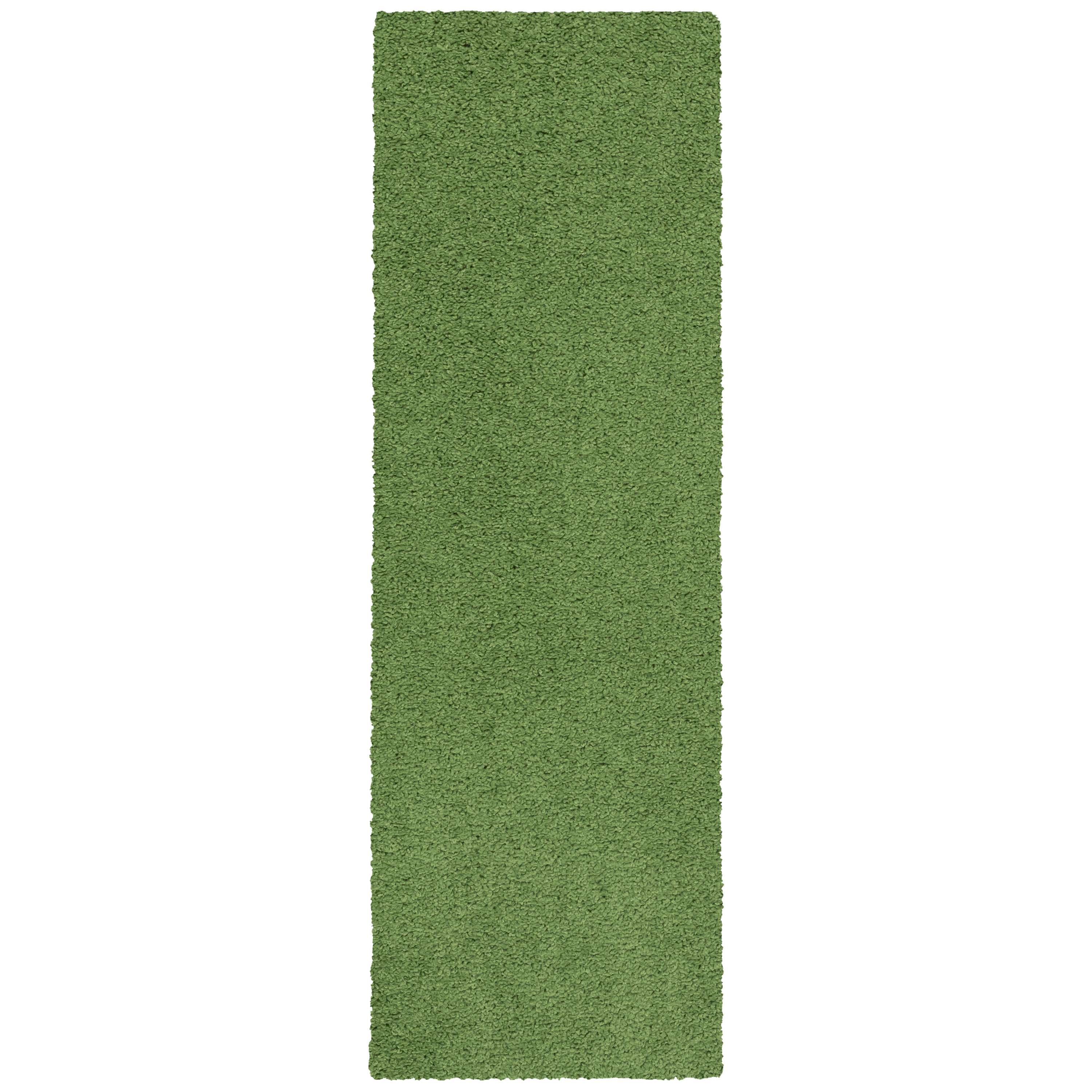 Mainstays Traditional Solid Fall Green Shag Indoor Runner Rug, 1'9" x 5 ...